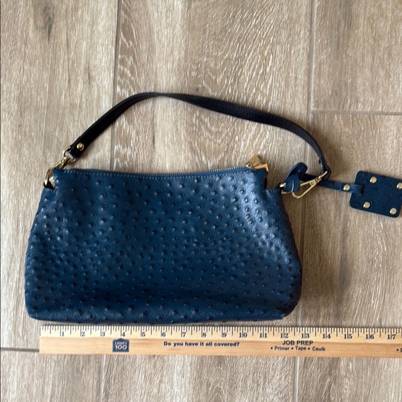 Bags | Elegant Navy Blue Leather Handbag | Poshmark